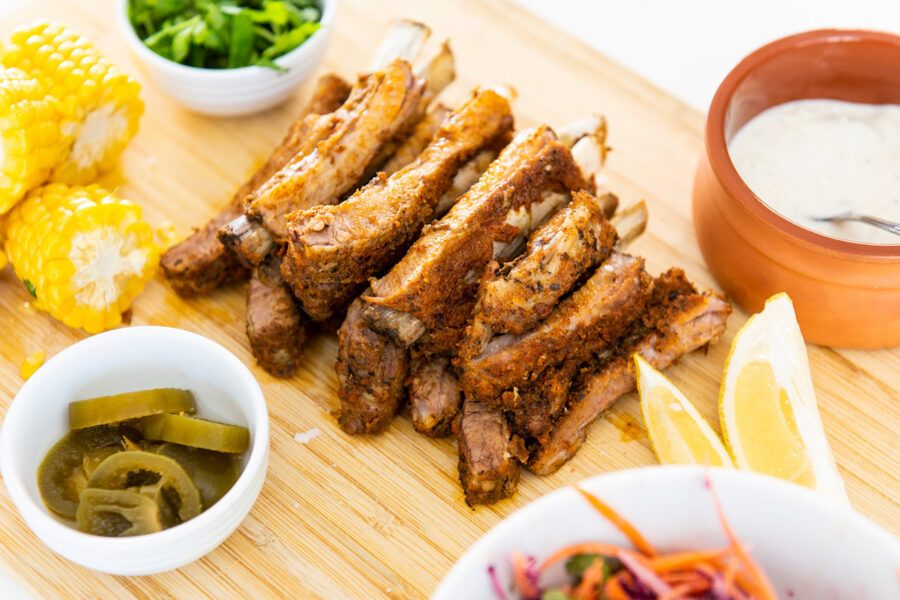 CAJUN RIBS with PARMESAN RANCH DIPPING SAUCE - Linley Valley Pork